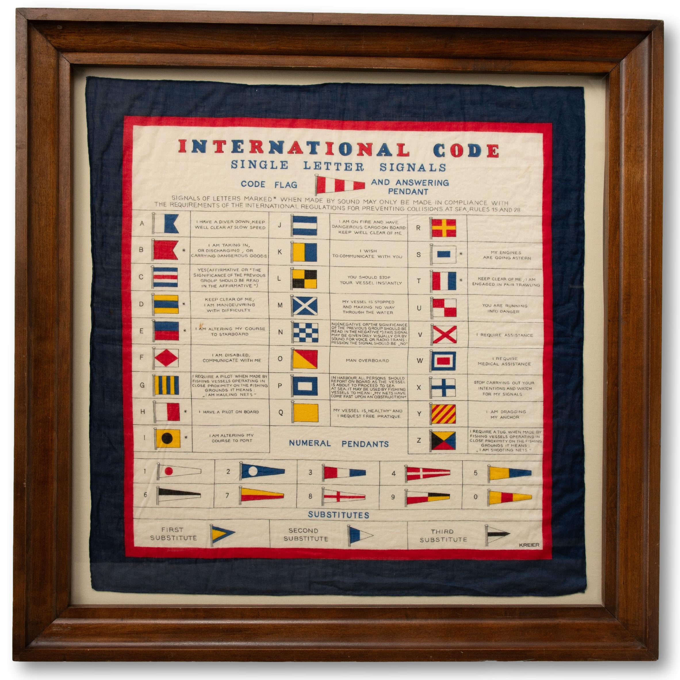 Large Framed "International Code" Linen – Seacraft Vintage